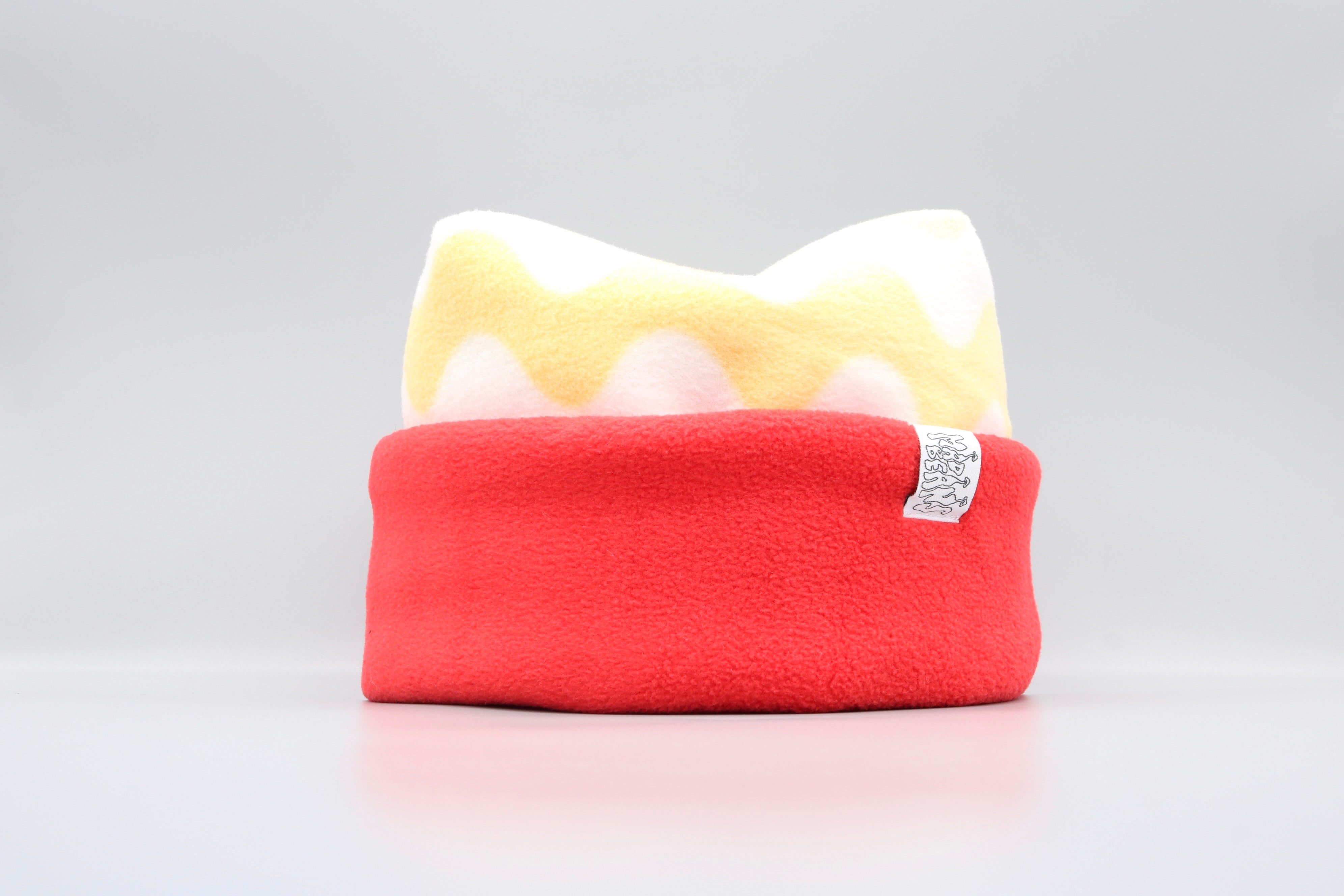 Rainbow Squiggly Lines and Red – MadBeans Beanies
